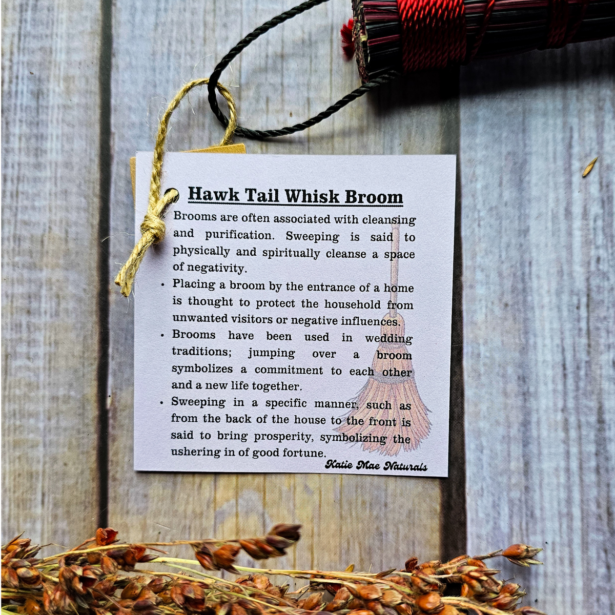 Mini Hawk Tail Whisk Broom in Red and Black – Katie Mae Naturals LLC